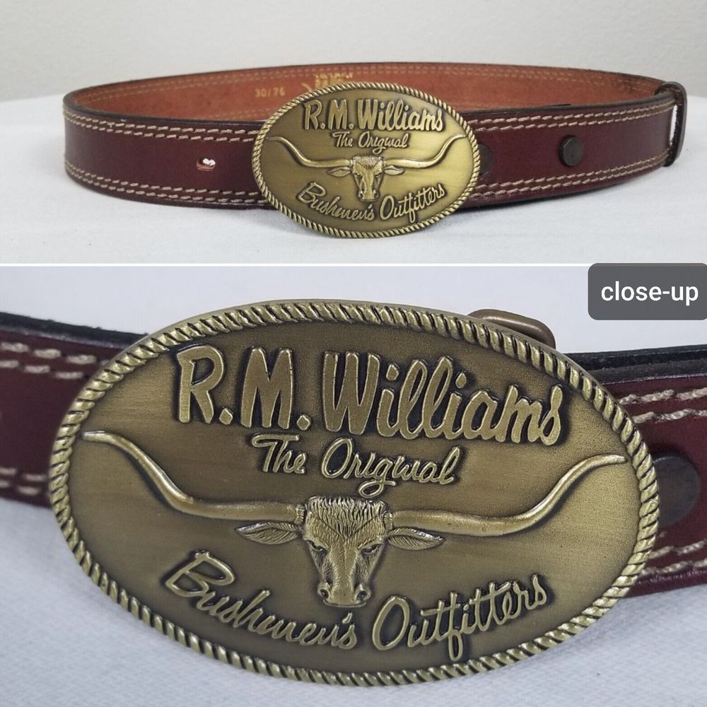 R.M. Williams Brown Leather Western Rodeo Belt With D… - Gem